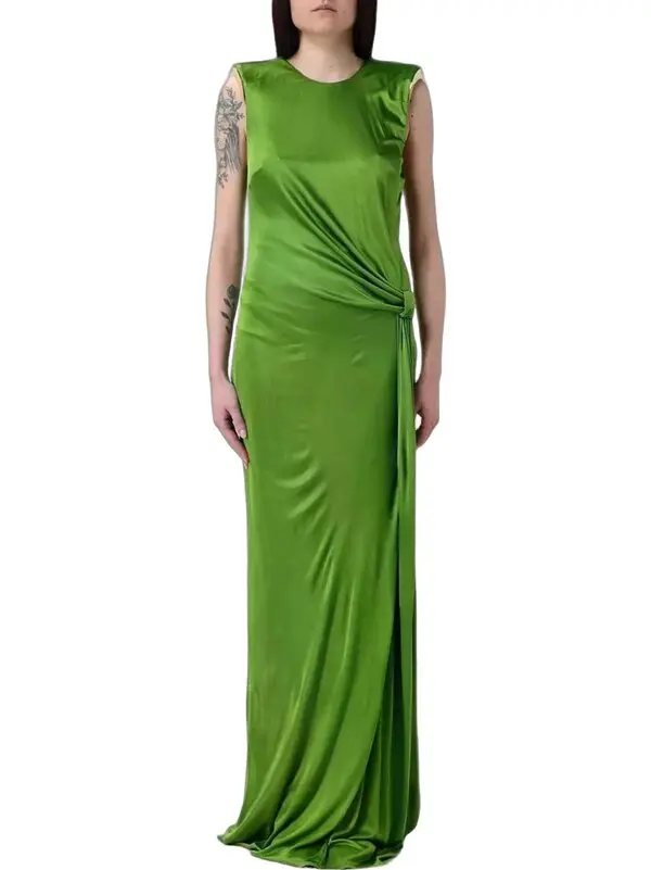 Elisabetta Franchi Draped Open-back Dress - Green