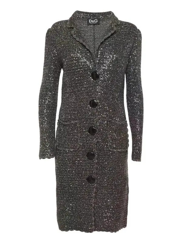 Dolce & Gabbana Sequined Long Sleeve Cardigan - Grey