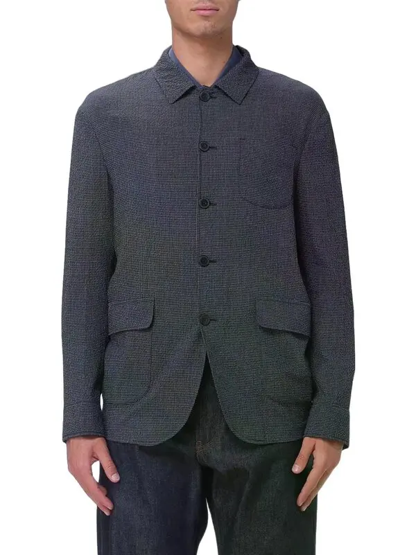 Emporio Armani Check-pattern Single-breasted Blazer - Grey