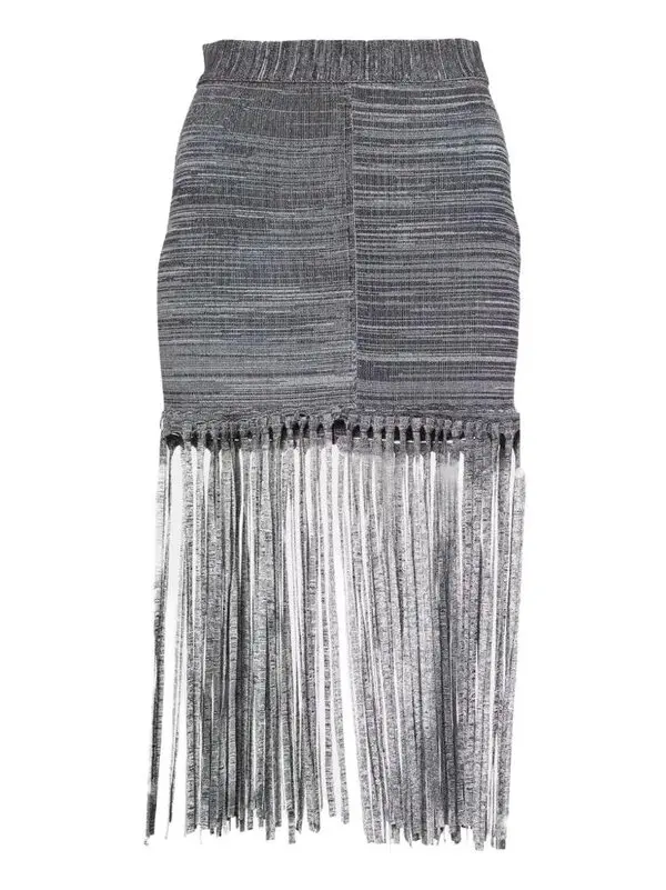 Chloé Fringed Knit Mini Skirt - Blue