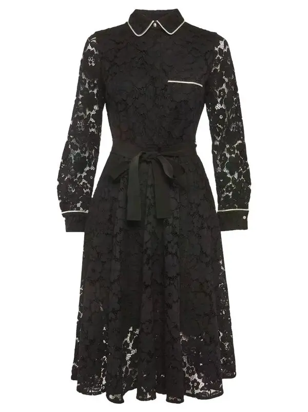 Carolina Herrera Guipure Lace Midi Dress - Black