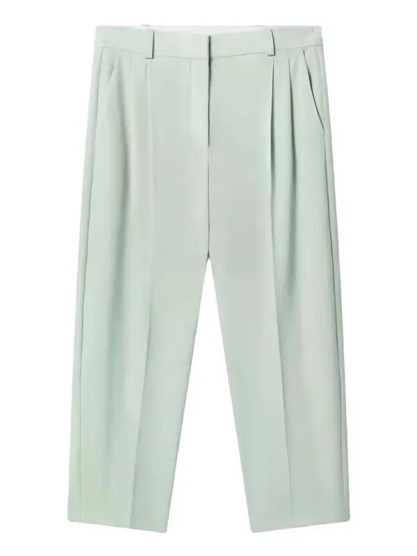 Stella McCartney Pleated Wool Trousers - Green