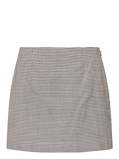 Rag & Bone Checked Wool Mini Skirt - Blackpld