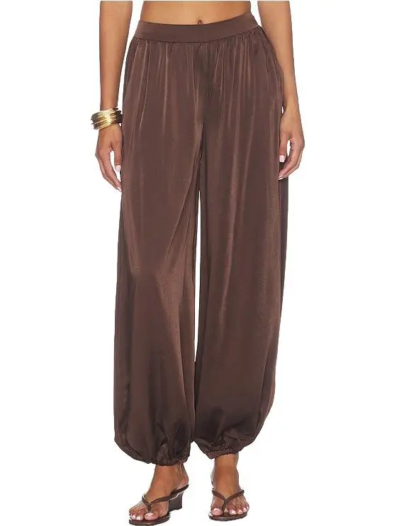 Bardot Nikola Satin Balloon Pant In . Also - Brown