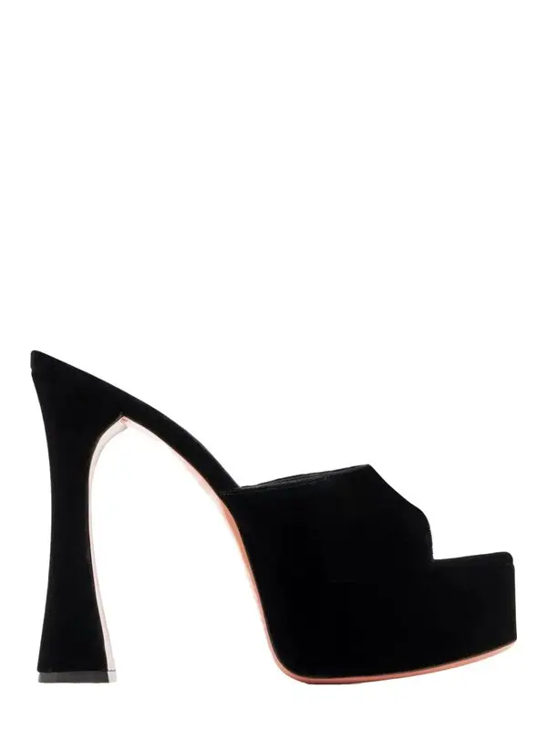 Amina Muaddi Dalida Platform Sandals - Black