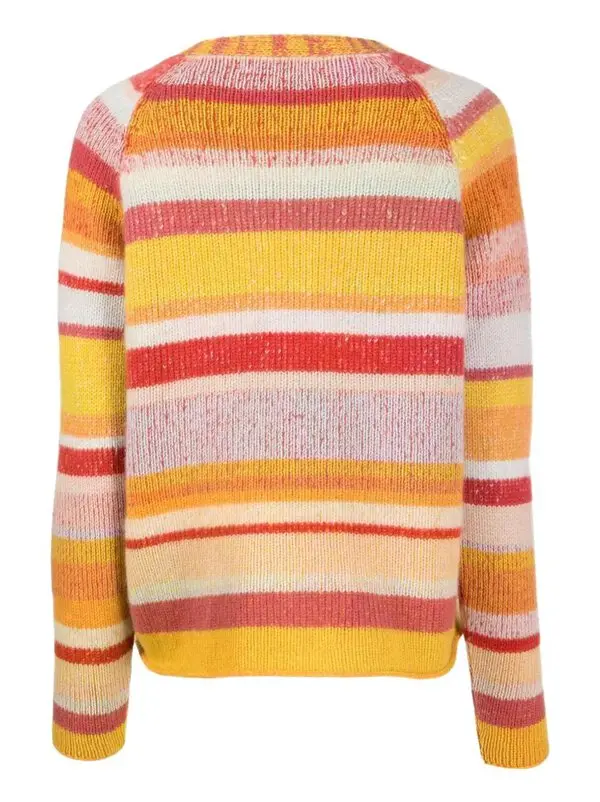 THE ELDER STATESMAN V-neck Striped Cashmere Cardigan - Multicolour
