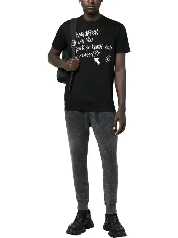 Dsquared2 Slogan-print Cotton T-shirt - Black
