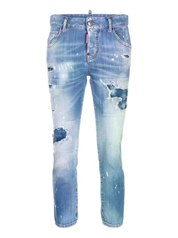 Dsquared2 Distressed Cropped Jeans - Blue