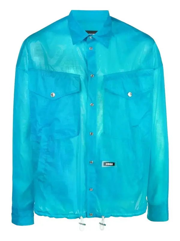 Dsquared2 Logo Patch Shirt Jacket - Blue