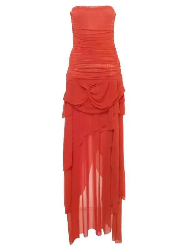 GUIZIO Strapless Maxi Dress - Red