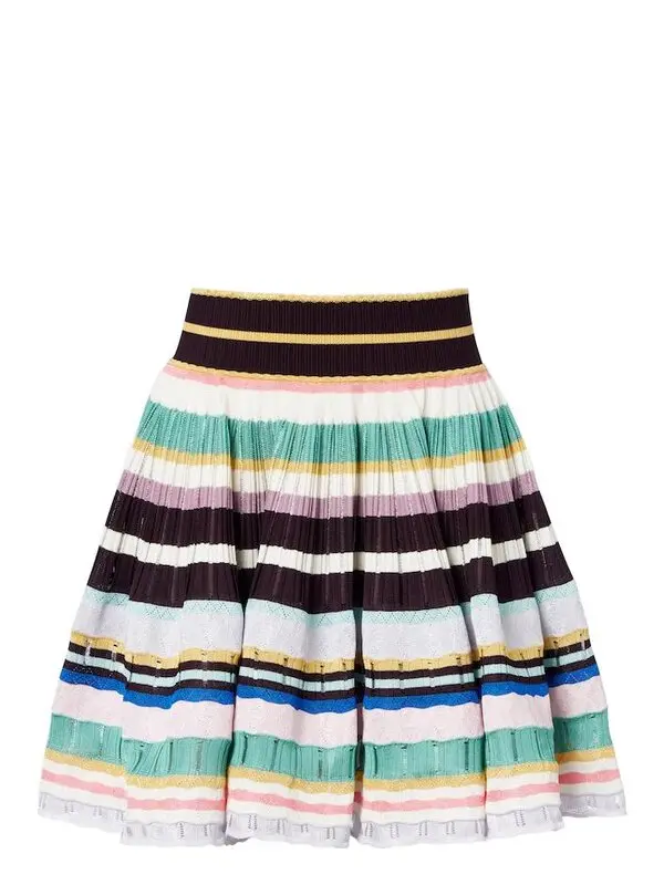Alaïa Striped Knitted Miniskirt - Multicoloured