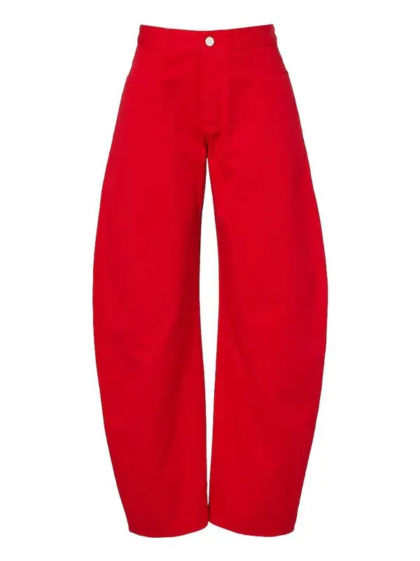 Alaïa Barrel-leg Jeans In Rouge Vermillon - Red