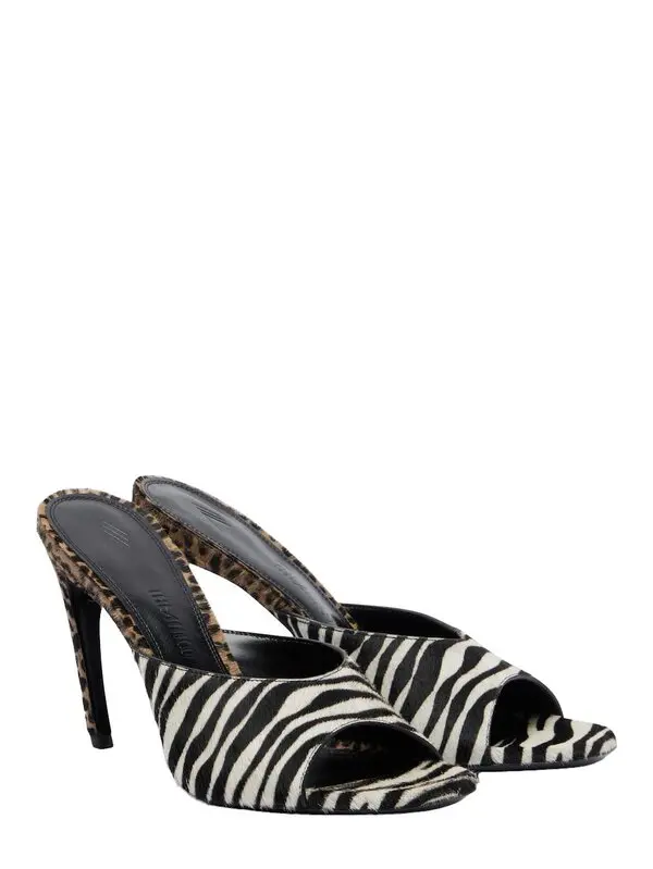 Attico Betta Zebra-print Calf Hair Mules - Multicoloured