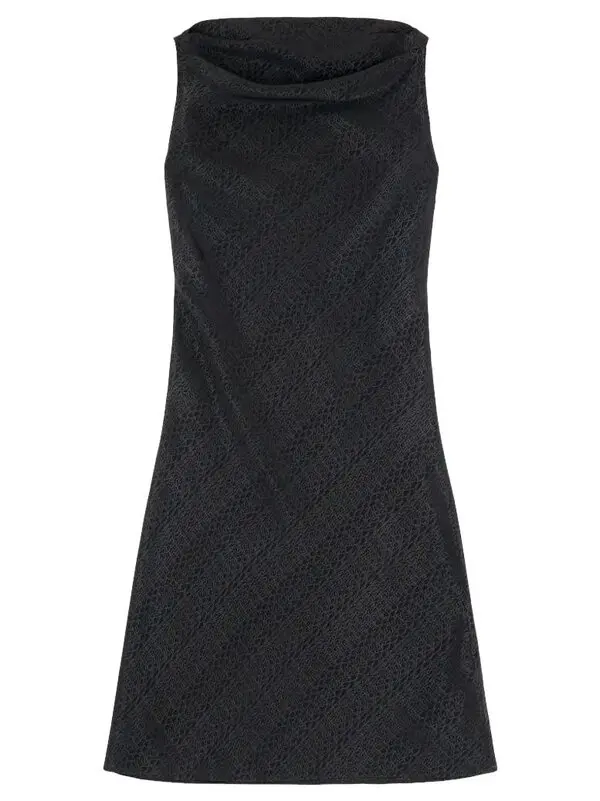 MAISON MARGIELA Sleeveless Jacquard Midi Dress With Cowl Neck - Black