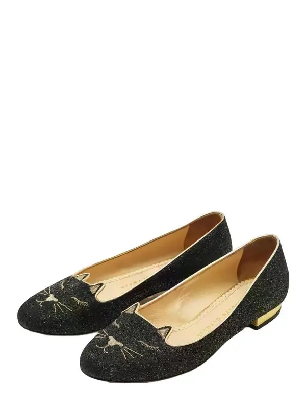 CHARLOTTE OLYMPIA Kitty Ballet Flats - Black