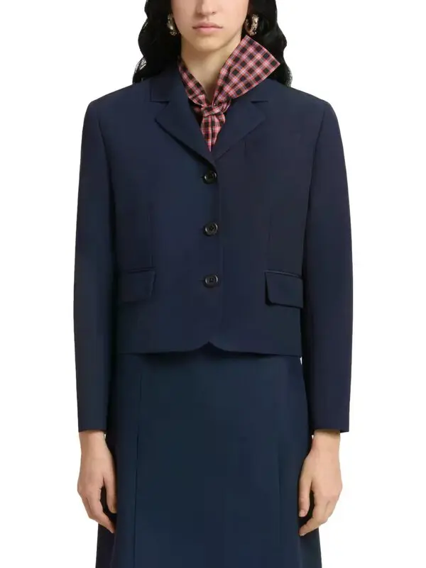 Marni Deep Techno Wool Jacket - Blue