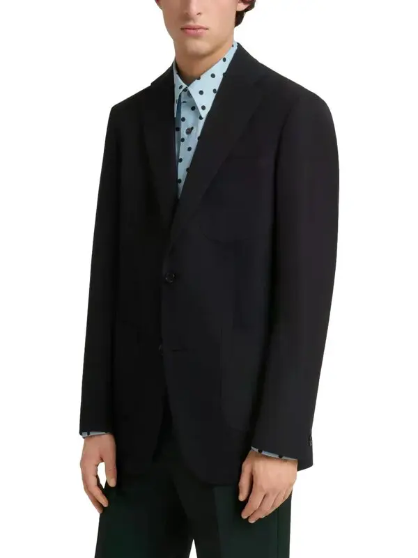 Marni Single-breasted Patch-pocket Blazer - Blue