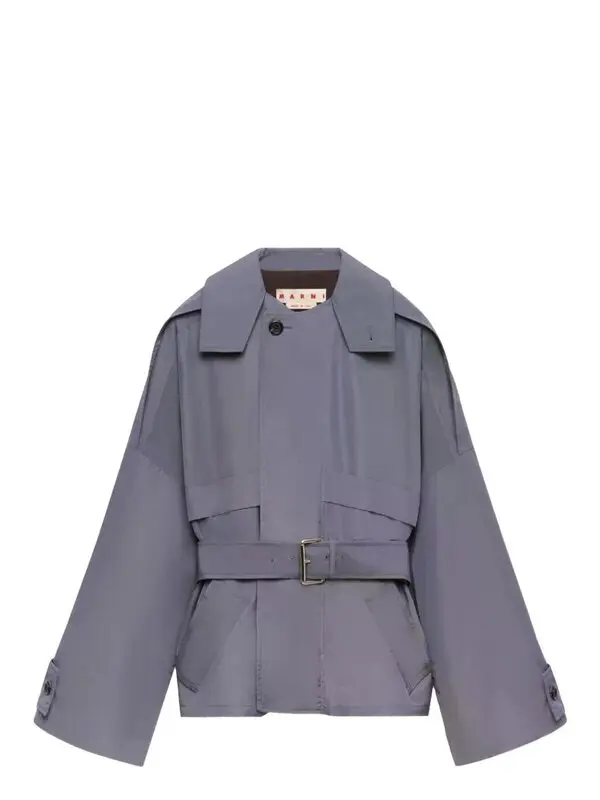Marni Grey Nylon Blouson With Belt - Blue