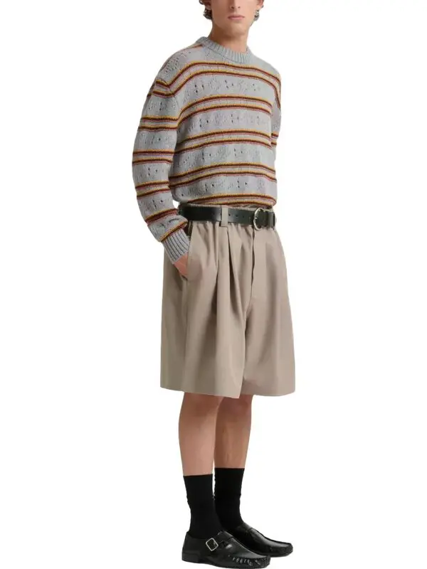 Marni Canvas Pleated Shorts - Neutrals