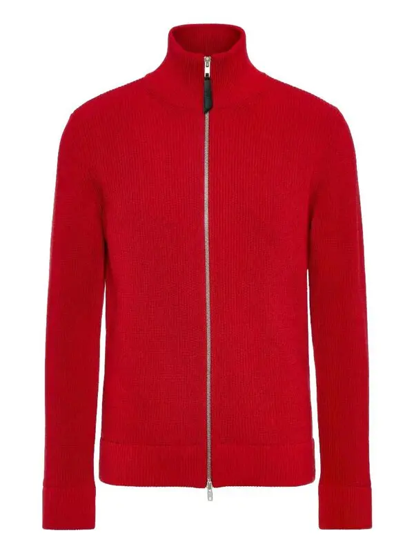 MAISON MARGIELA Ribbed Zip-up Sweatshirt - Red