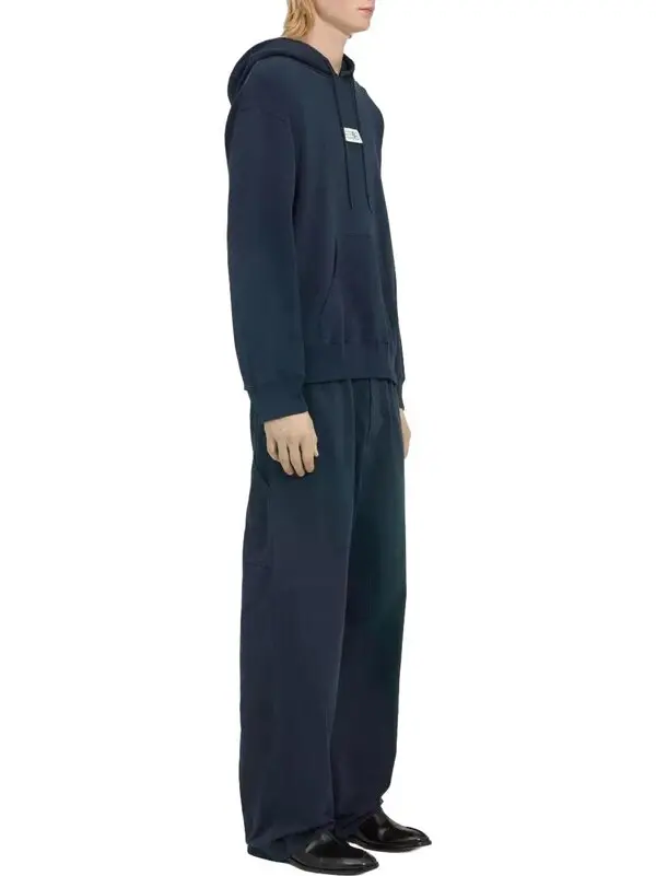 MAISON MARGIELA Unbrushed Cotton Hoodie - Blue