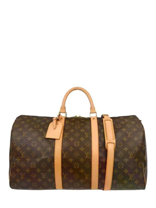 LOUIS VUITTON 2003 Monogram Keepall Bandouliere 50 Luggage Bag - Brown