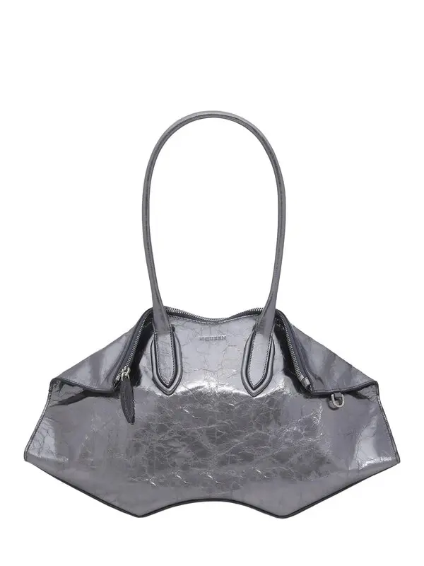 Alexander McQueen Metallic Leather Top-handle Bag - Silver