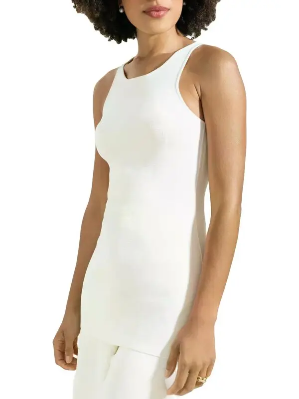 TOTEME Compact Knit Round Neck Sleeveless Tank Top - Neutrals