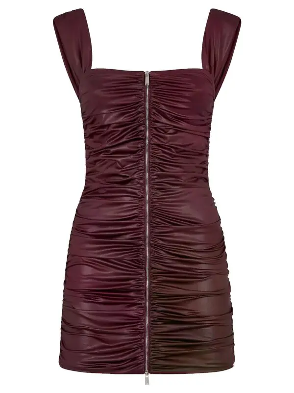 Dsquared2 Ruched Zip-up Minidress - Red