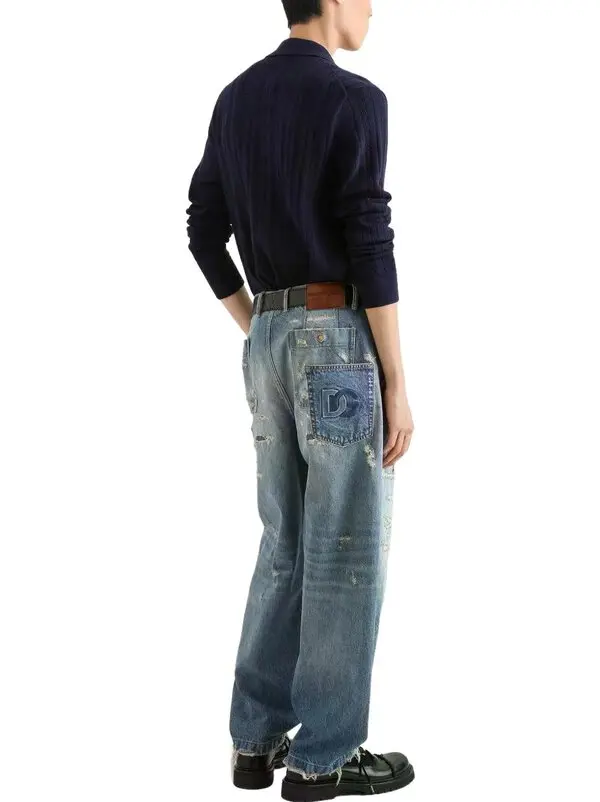Dolce & Gabbana Distressed Denim Trousers - Blue