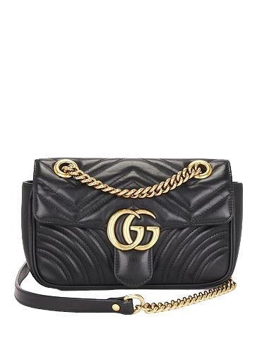 Gucci Mini Gg Marmont Shoulder Bag - Black