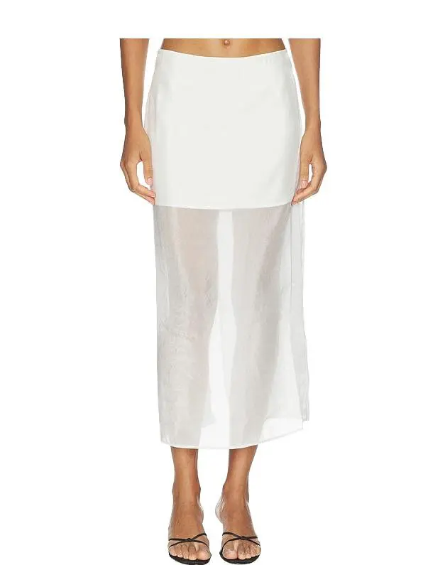 SANS FAFF Cove Silk Skirt - White