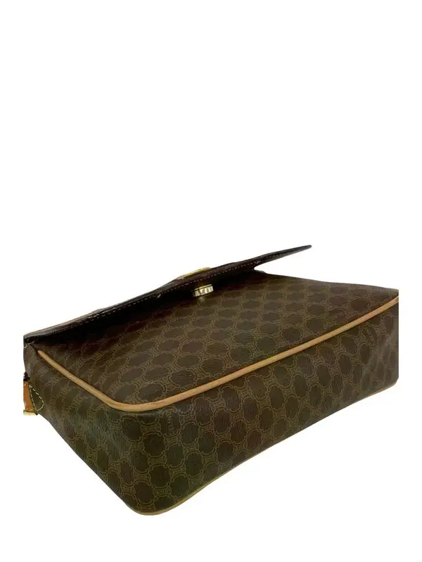 Celine Macadam Coated Canvas Crossbody Bag - Brown