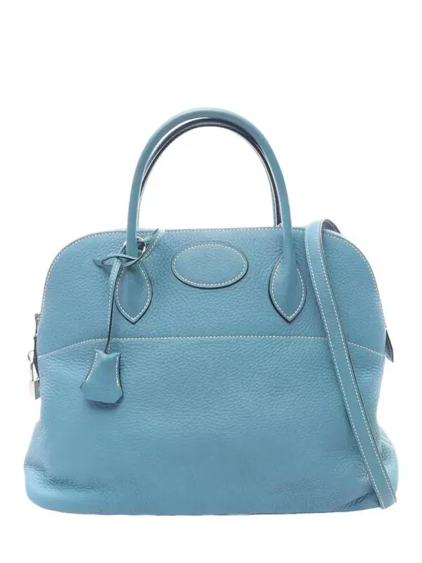 Hermès Clemence Bolide 35 Satchel - Blue