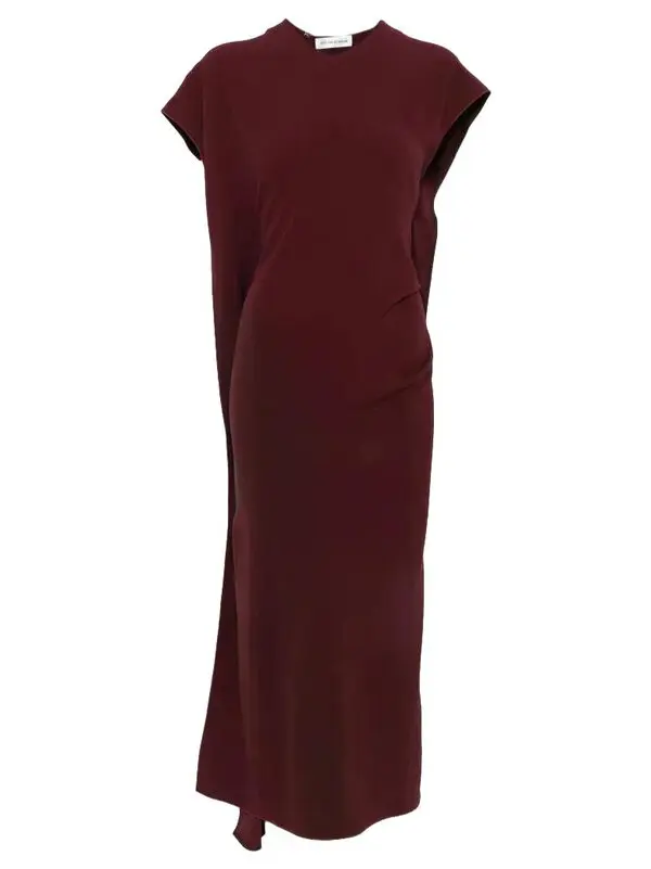 Victoria Beckham Draped Asymmetric Midi Dress - Red