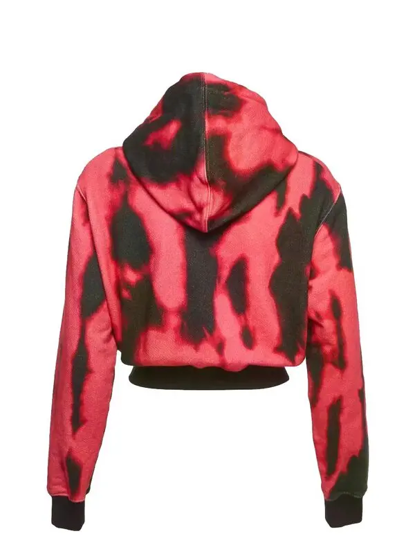 Off-White Cropped Logo-print Hoodie - Red