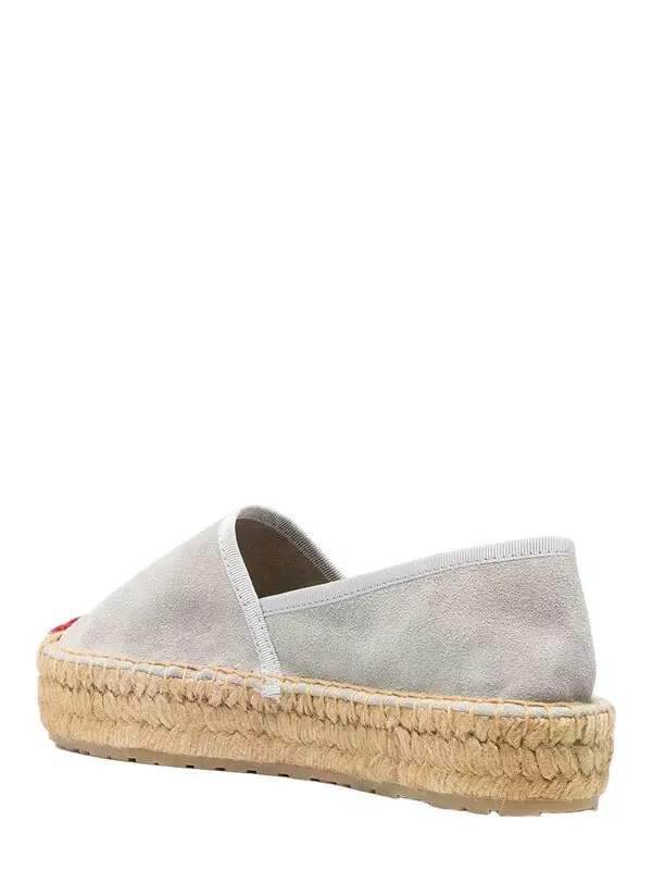 Moschino Heart Detail Suede Espadrilles - Grey