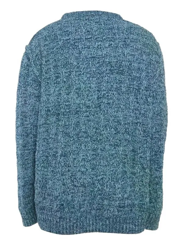 MAISON MARGIELA Oversized Textured Ribbed Knit Sweater - Blue