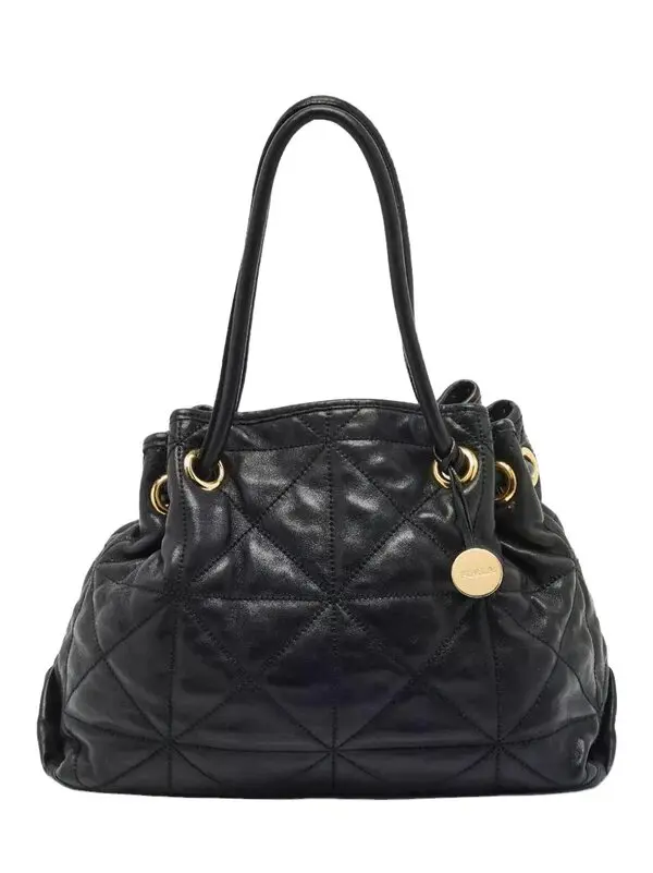 Furla Quilted Leather Tote Bag - Black