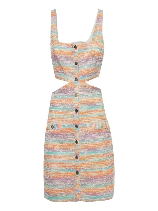 Maje Beige Tweed Cut-out Dress - Neutrals