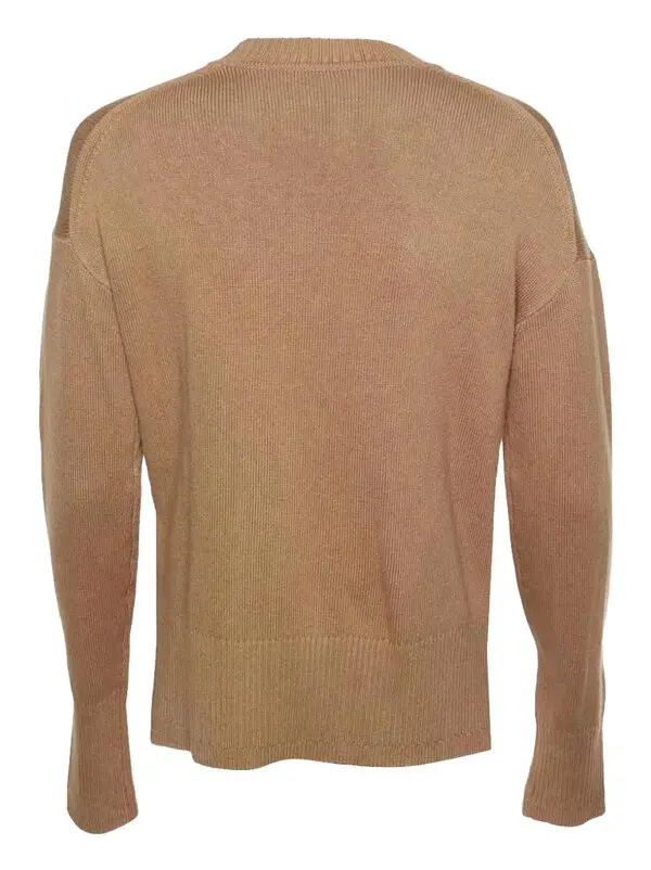 JOSEPH Ribbed Knit Crew Neck Long Sleeve Sweater - Neutrals