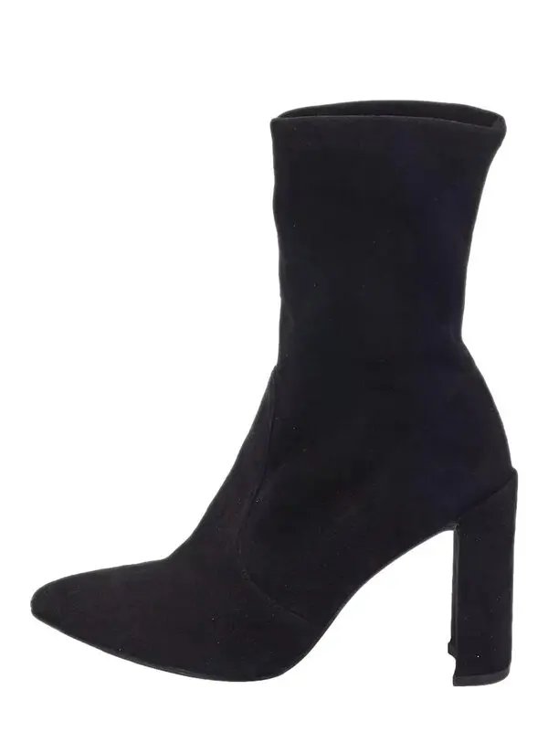 STUART WEITZMAN Suede Block-heel Ankle Boots - Black