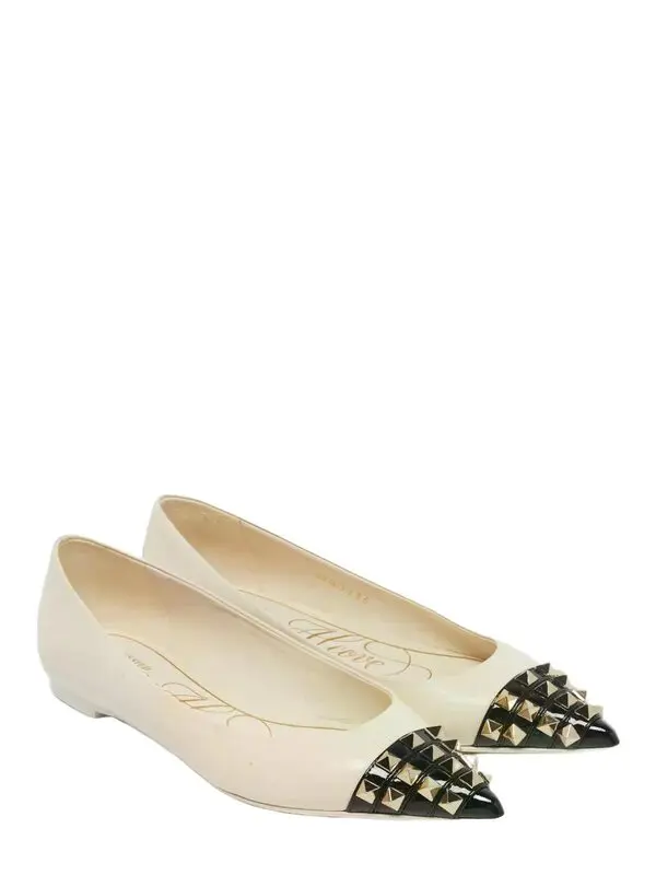 Valentino Garavani Rockstud Pointed Ballet Flats - Neutrals
