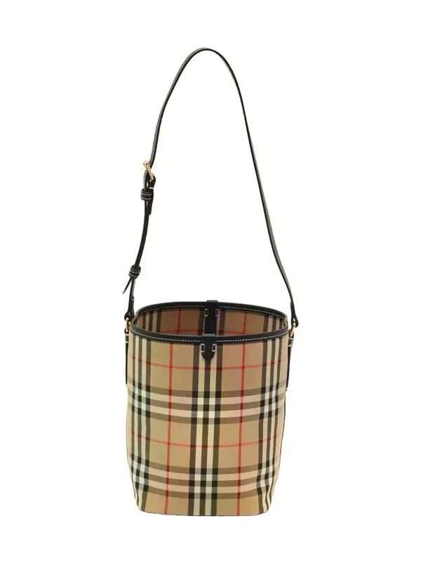 Burberry Ashby Check Bucket Bag - Neutrals