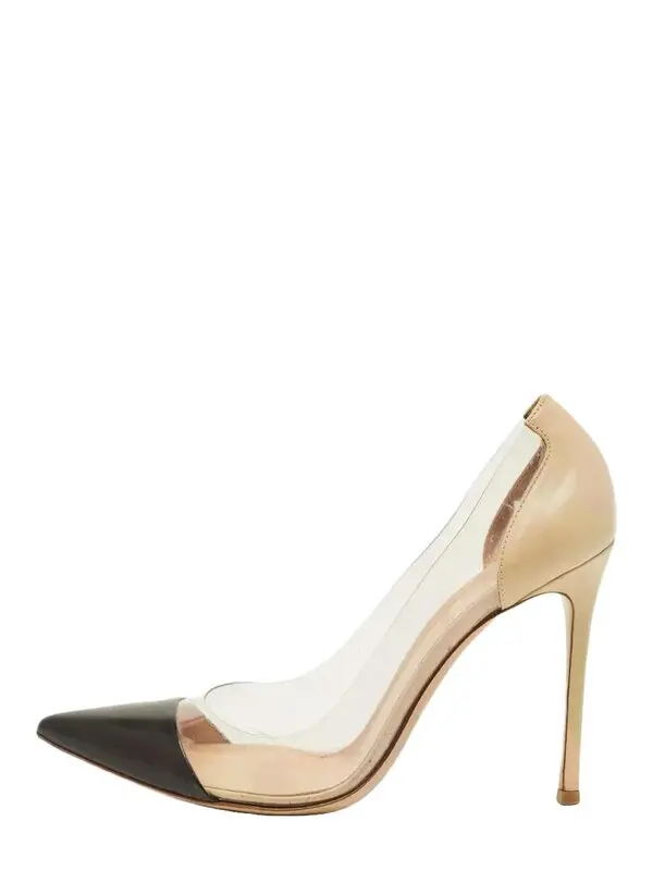 GIANVITO ROSSI Panelled Pointed Toe Pumps - Neutrals