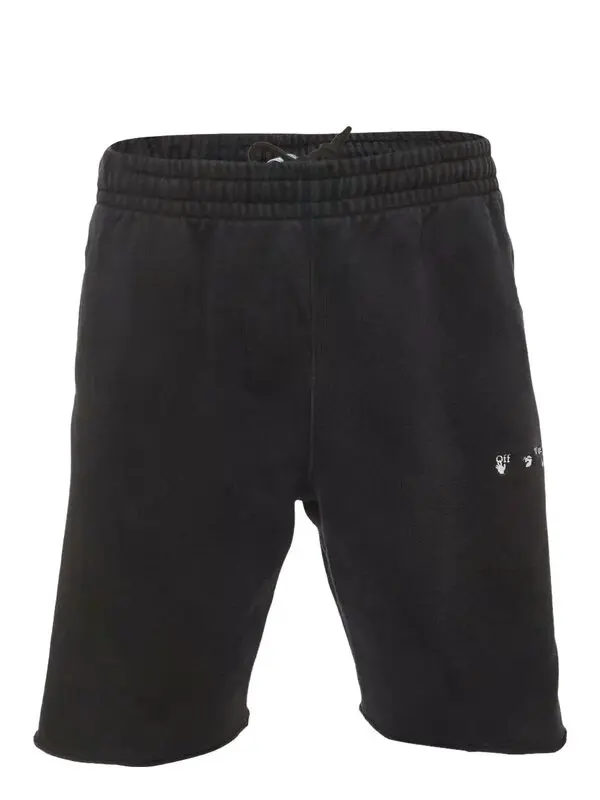 Off-White Logo Embroidered Relaxed Fit Shorts - Black