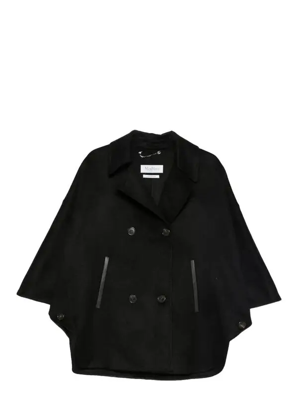 Max Mara Double-breasted Cape Coat - Black