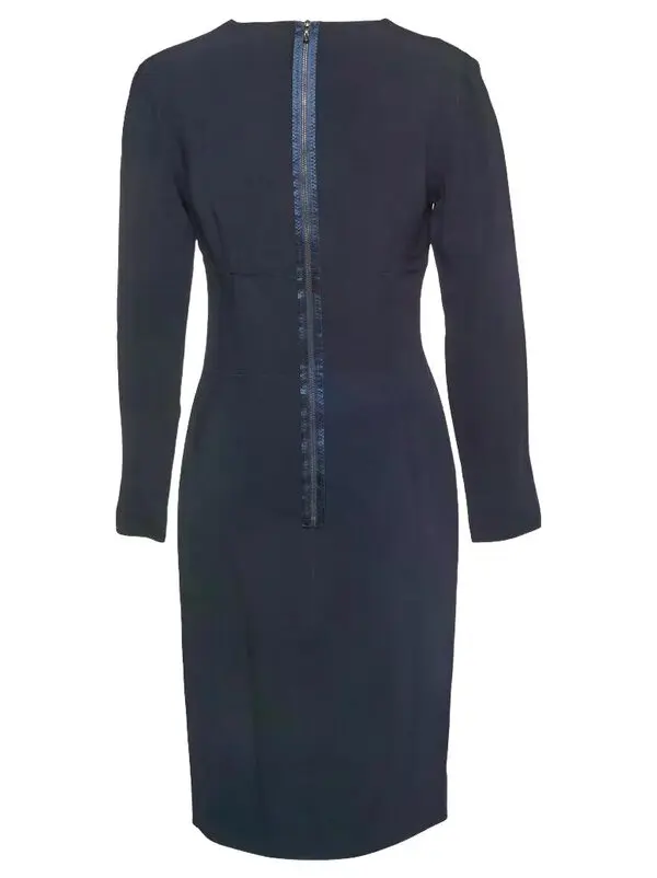 LANVIN Long-sleeve V-neck Midi Dress - Blue