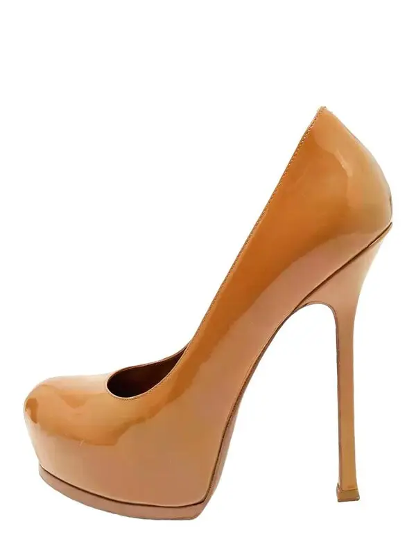 Saint Laurent Tribtoo Leather Platform Pumps - Neutrals