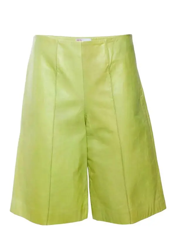 Red Valentino Leather Bermuda Shorts - Green